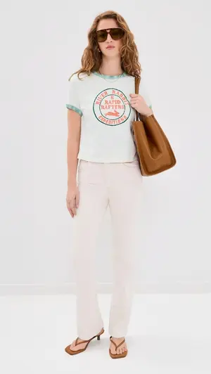 MOTHER The Itty Bitty Ringer Tee With Tie-dye Trim - River Rabbit