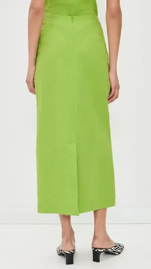ALIGNE Mia Linen Blend Midi Skirt - Apple
