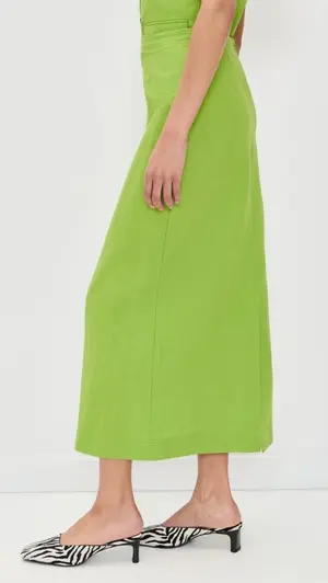 ALIGNE Mia Linen Blend Midi Skirt - Apple