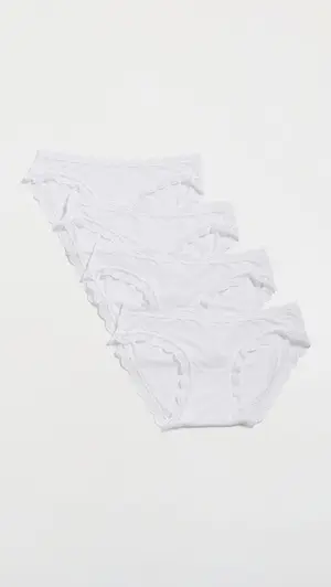 STRIPE & STARE Original Knicker Panties Four Pack - White