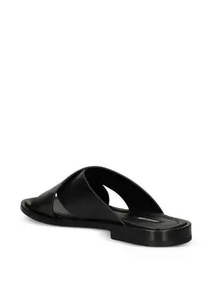 Roberto Cavalli Mirror Snake Logo Flat Sandals