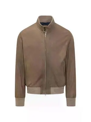 RENZO ROMAGNOLI High-neck Leather Bomber Jacket