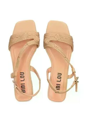 BIBI LOU Slingback Sandals With Block Heel - Neutrals
