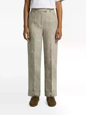 D.exterior Linen Turn-up Trousers