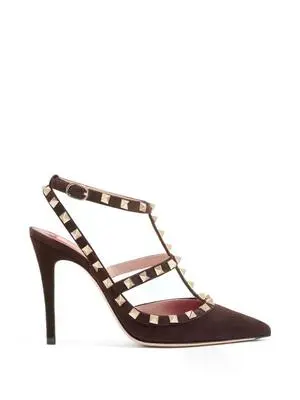 Valentino Garavani Rockstud Suede Pumps - Brown