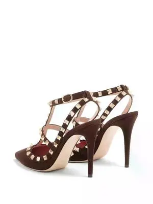 Valentino Garavani Rockstud Suede Pumps - Brown