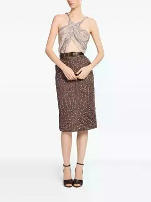 Elie Saab Polka-dot Midi Skirt