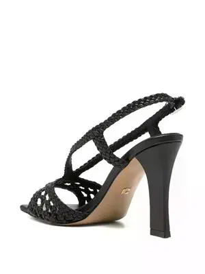 Lola Cruz Tàbata Braided-leather Slingback Sandals - Black