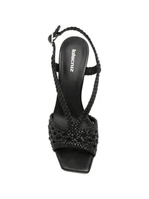 Lola Cruz Tàbata Braided-leather Slingback Sandals - Black