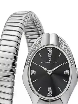 CHRISTIAN VAN SANT Naga Crystal-embellished Stainless Steel Watch - Black