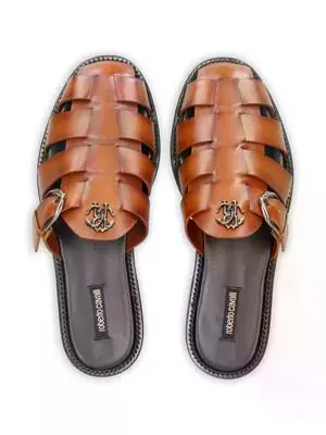 Roberto Cavalli Woven Design Sandals - Brown