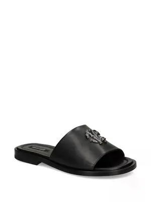 Roberto Cavalli Monogram-appliqué Flat Sandals