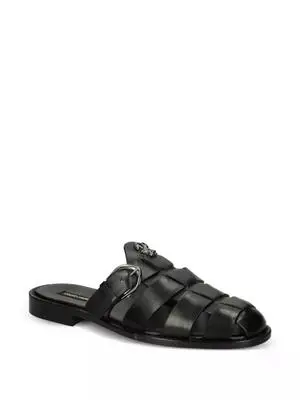 Roberto Cavalli Logo-appliqué Caged Sandals - Black