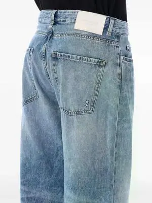 ICON DENIM LOS ANGELES Star-embroidered Washed Jeans - Blue