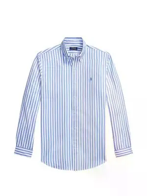 Polo Ralph Lauren Vertical-stripe Logo-embroidered Shirt - Blue
