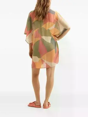 ERES Nuance Kaftan With Graphic Print And Knotted Front