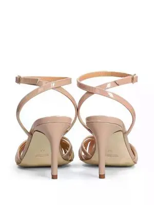 THE SELLER Patent Finish Caged Sandals With Buckle-fastening Ankle Strap