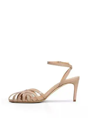 THE SELLER Patent Finish Caged Sandals With Buckle-fastening Ankle Strap