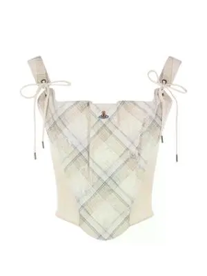 VIVIENNE WESTWOOD Check-print Distressed Top - Neutrals