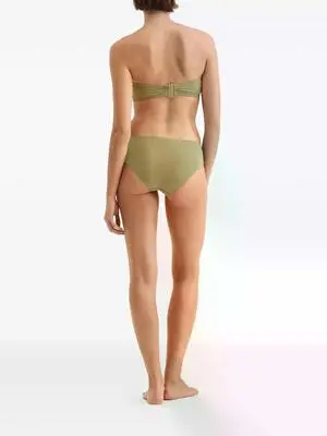 ERES Bandeau Ruched Bikini Top With Metal Detail - Green