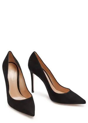 GIANVITO ROSSI Suede Pointed Toe Pumps