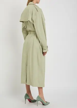 Ronny Kobo Cotton-blend Poplin Trench Coat - Light Green