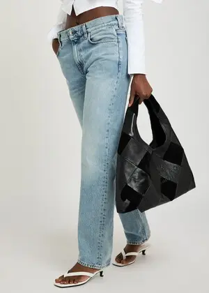Marc Jacobs The Sack Panelled Suede And Leather Shoulder Bag