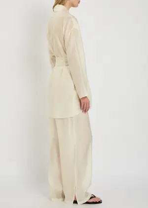 SOLAQUA Alma Embroidered Belted Kimono Robe