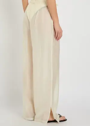 SOLAQUA Giulia Embroidered Wide-leg Trousers