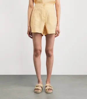 ERES Linen Enjouee Tailored Shorts - Yellow