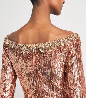 Jenny Packham Embellished Sequined Gown