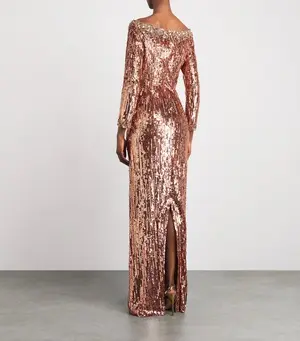 Jenny Packham Embellished Sequined Gown