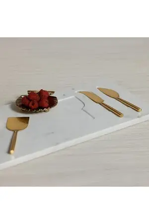 The Favorites Marble Cheese Board With Set Of 3 Utensils