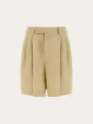 FERRAGAMO Linen Bermuda Shorts