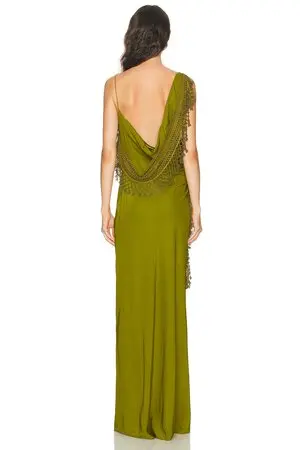 Christopher Esber Droplet Bead Crochet Trimmed Cami Dress