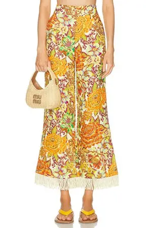 ALEMAIS Lana Flare Pant With Fringe Hem