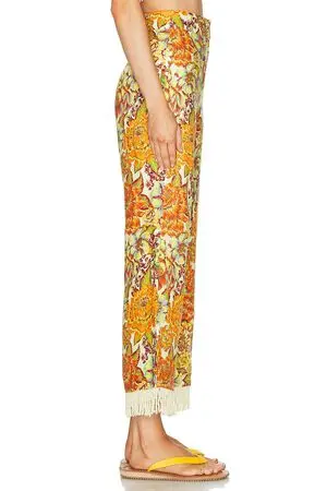 ALEMAIS Lana Flare Pant With Fringe Hem