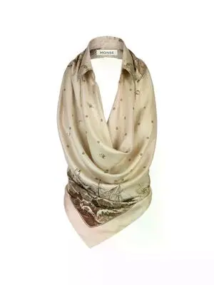 Monse Printed Halterneck Blouse