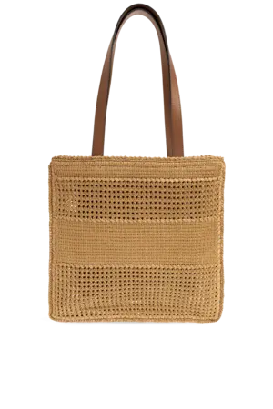 Moschino Shopper Bag With Embossed Logo - Beige