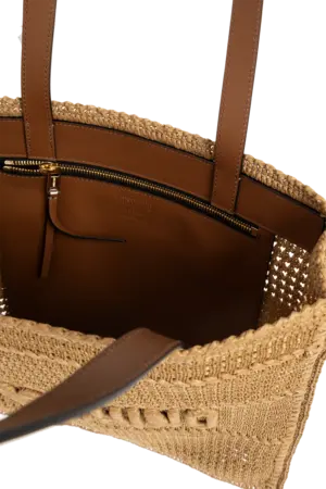 Moschino Shopper Bag With Embossed Logo - Beige