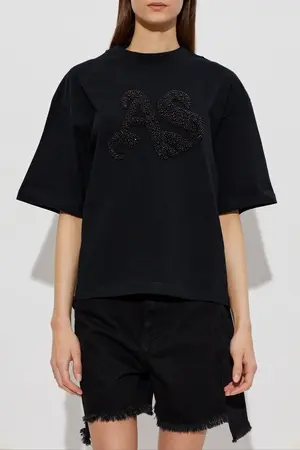 ALLSAINTS As" Crystal Appliqué Oversized T-shirt