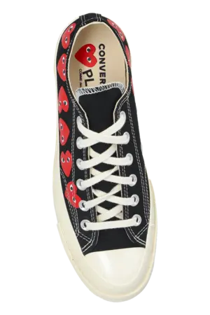 Play Comme Des Garcon X Converse Low Top Sneakers - Black
