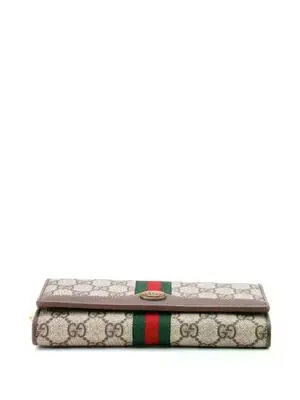 Gucci Ophidia Chain Wallet Gg Coated Canvas Crossbody Bag - Brown