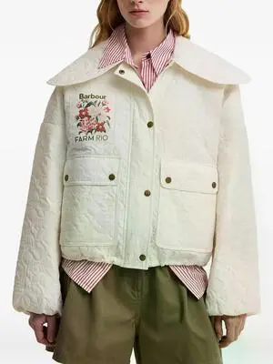 Barbour X Farm Rio Quilted Jacket With Floral Embroidery
