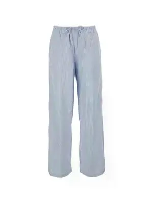 DUNST Check-pattern Drawstring Trousers - Blue