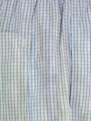 DUNST Check-pattern Drawstring Trousers - Blue