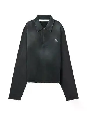 Camper Distressed Logo Collared Sweatshirt
