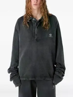 Camper Distressed Logo Collared Sweatshirt