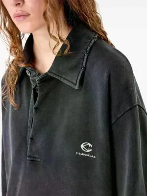 Camper Distressed Logo Collared Sweatshirt