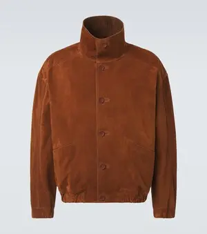Zegna Suede Bomber Jacket - Brown